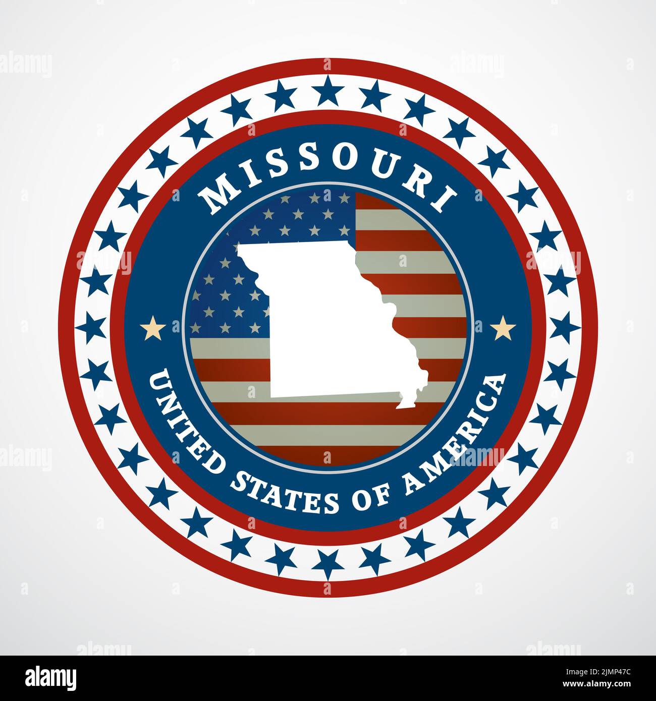 Label with map of Missouri Stock Photo - Alamy