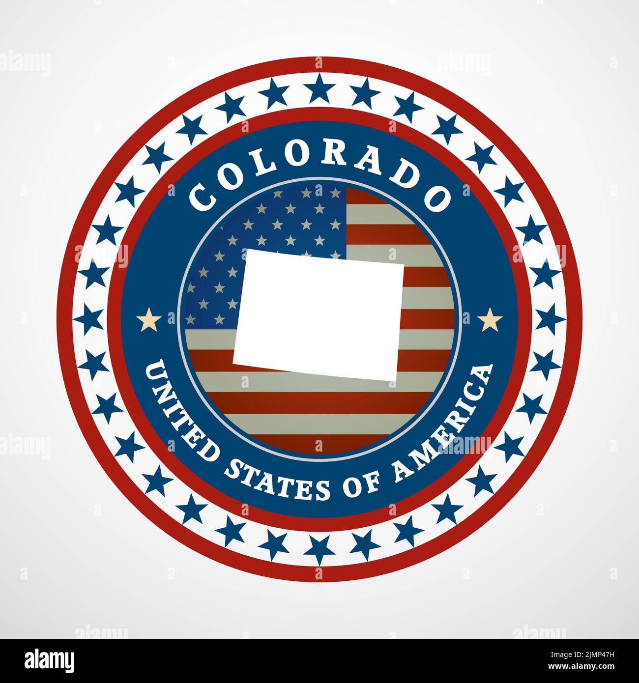 Label with map of Colorado Stock Photo - Alamy