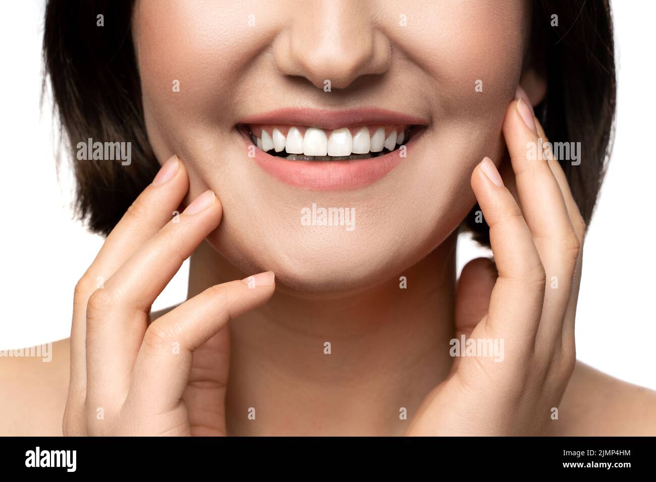 Beautiful female smile with a white teeth Stock Photo - Alamy