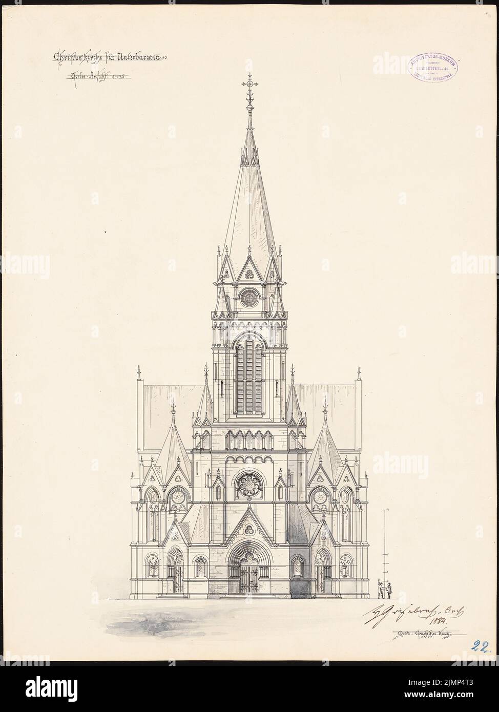 Grisebach Hans (1848-1904), Christuskirche, Unterbars (1884): front ...