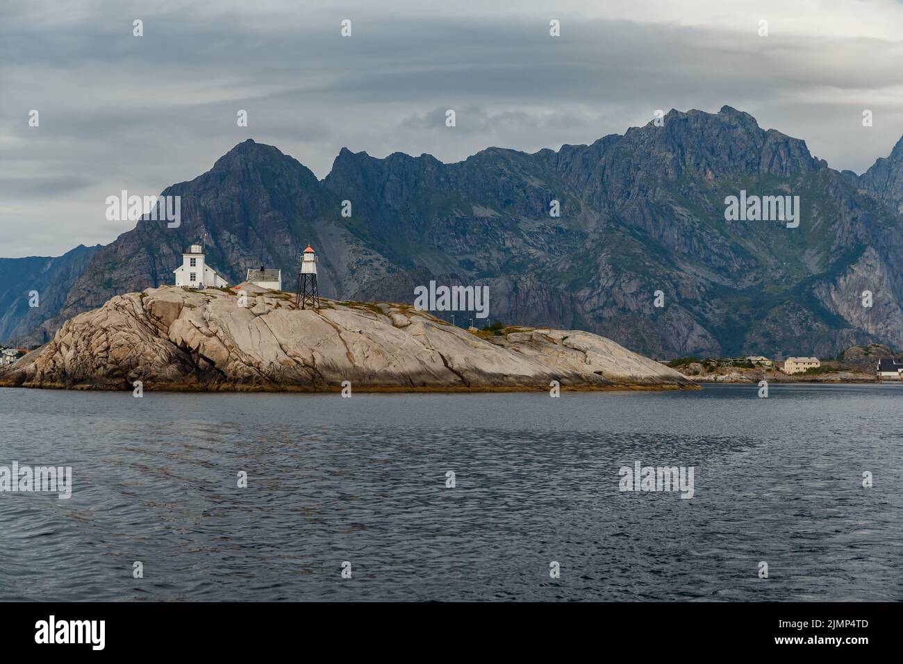 Norwegian seascape, rocky coast with dramatic skies, the sun breaks ...