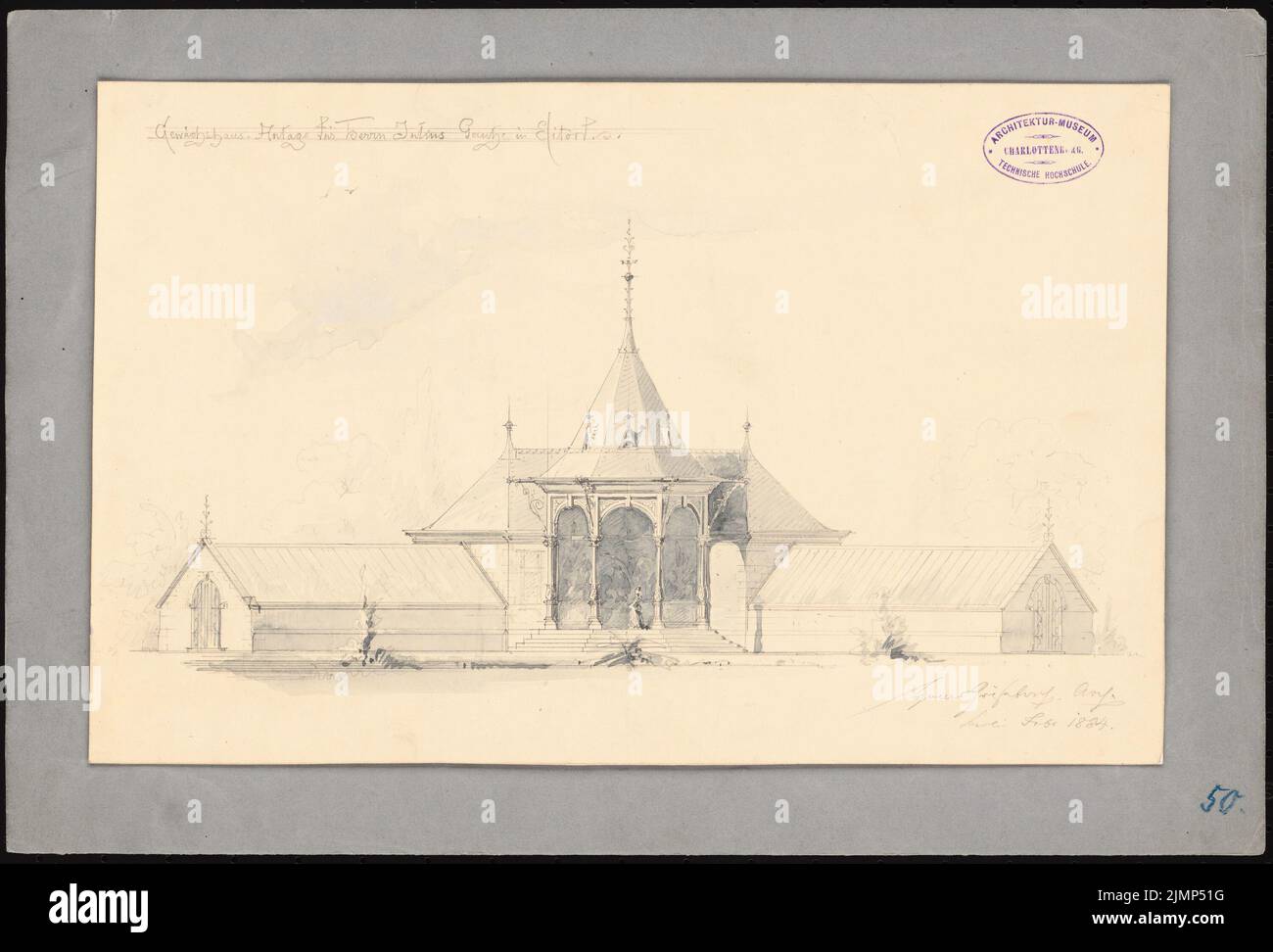 Grisebach Hans (1848-1904), greenhouse system for Julius Gauhe, Eitorf ...