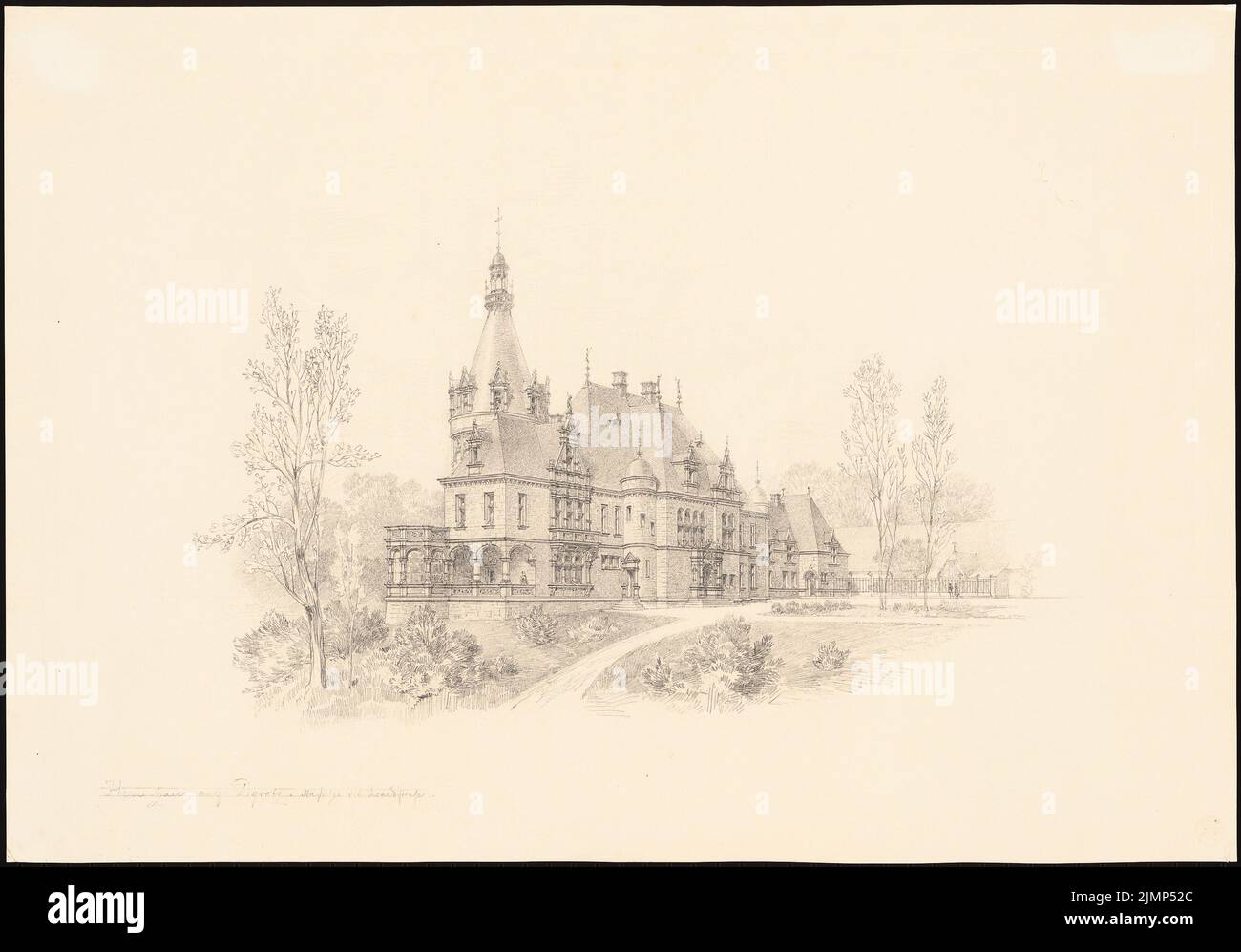 Grisebach Hans (1848-1904), manor house for Rudolf Mosse, Dyrotz (1894 ...
