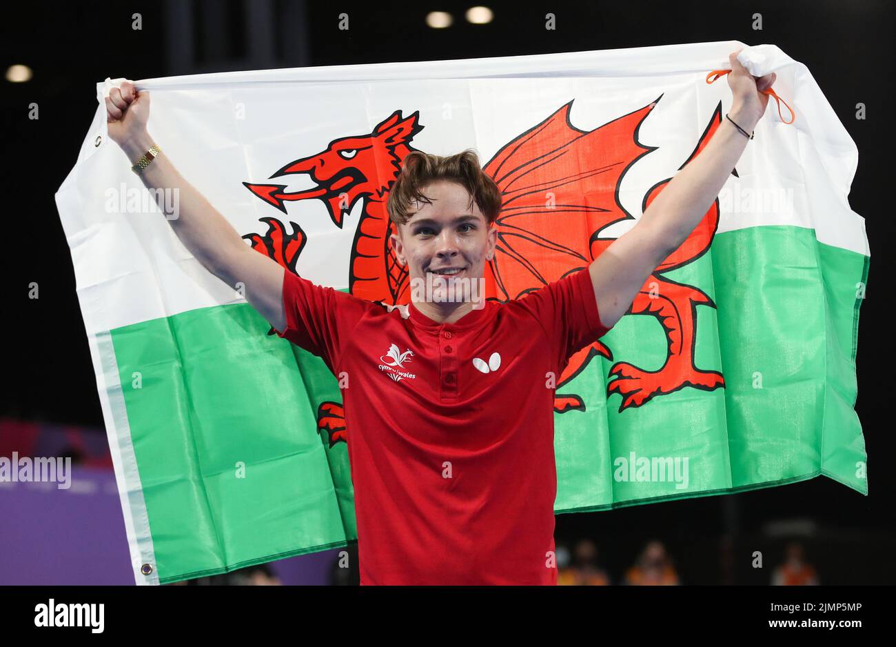 Wales’ Joshua Stacey celebrates following the Para Table Tennis Men's ...