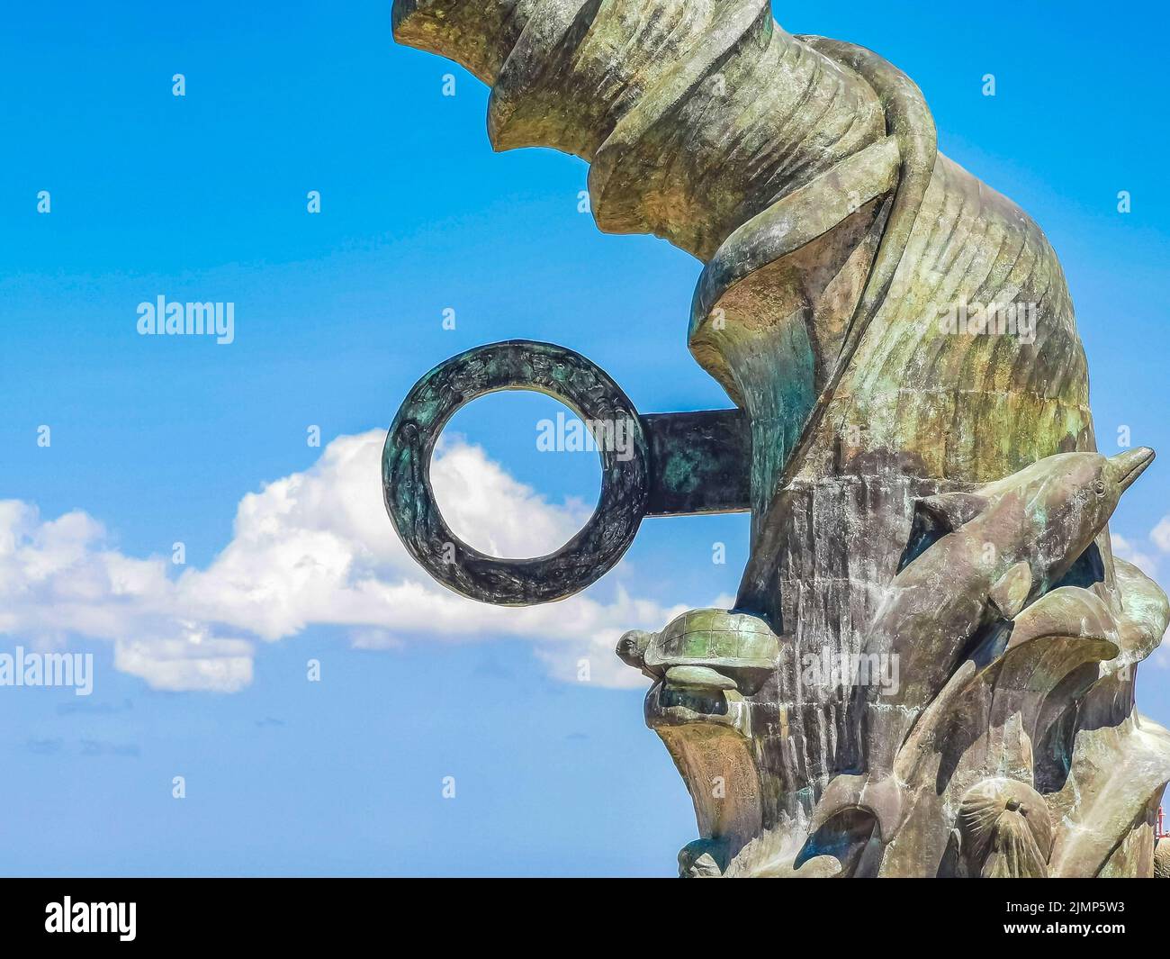 The ancient architecture of the Portal Maya in the Fundadores park with ...