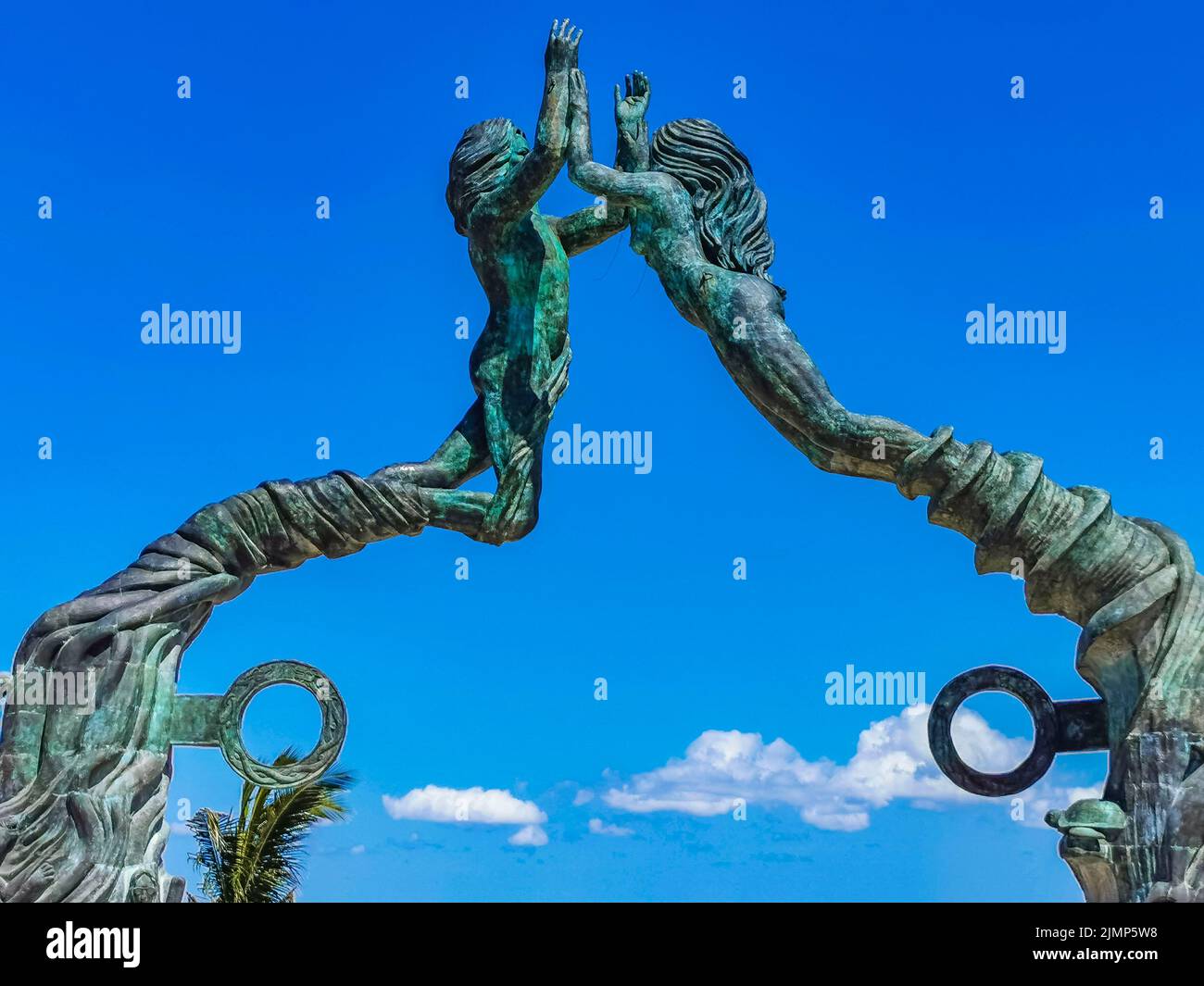 The ancient architecture of the Portal Maya in the Fundadores park with ...