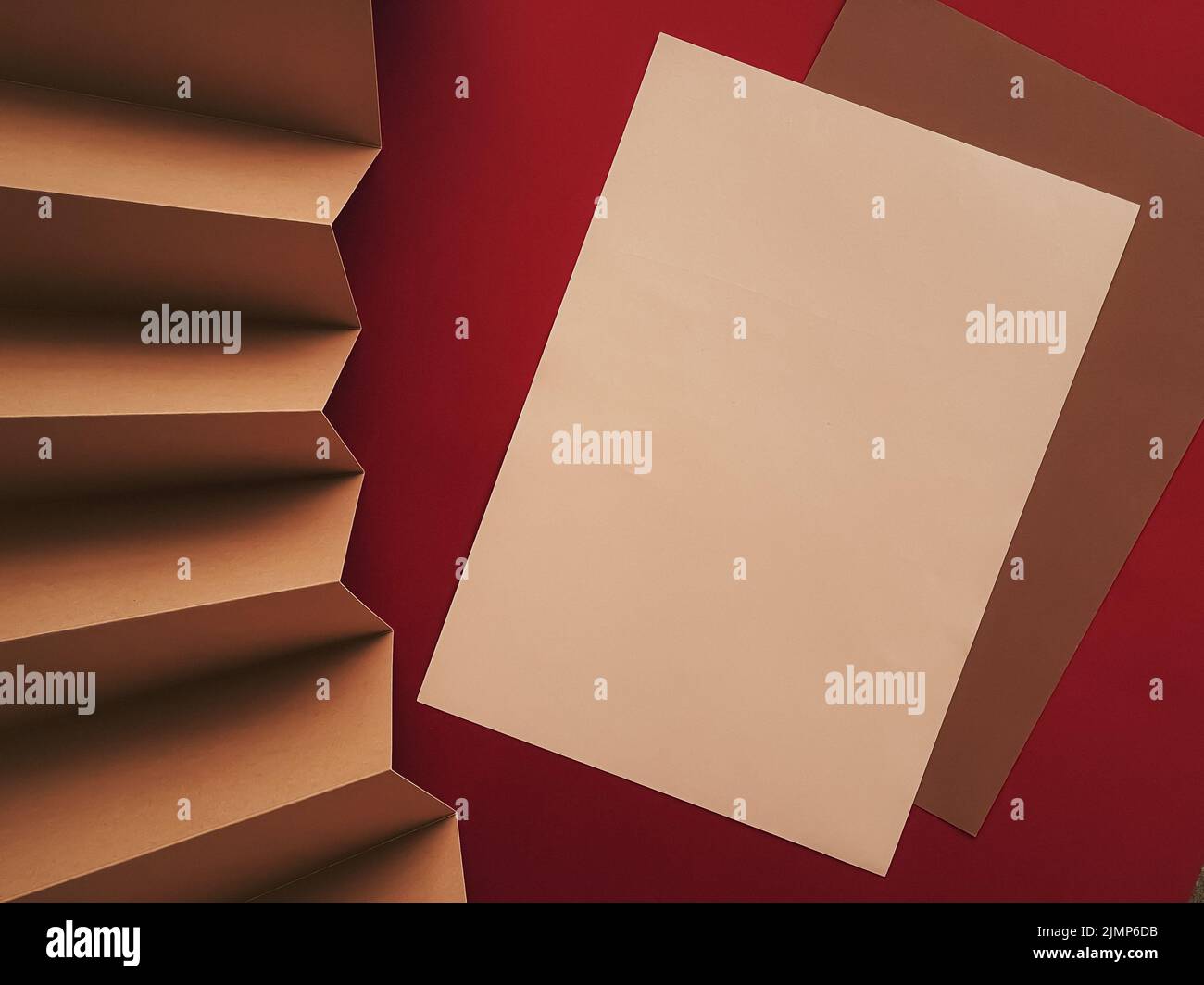 Beige and brown A4 papers as office stationery flatlay, luxury branding ...