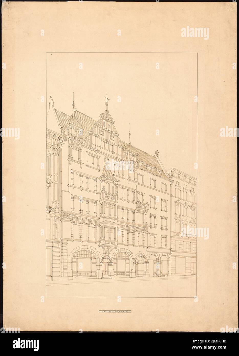 Messel Alfred (1853-1909), Volkskaffehaus, Berlin (1891-1891 ...