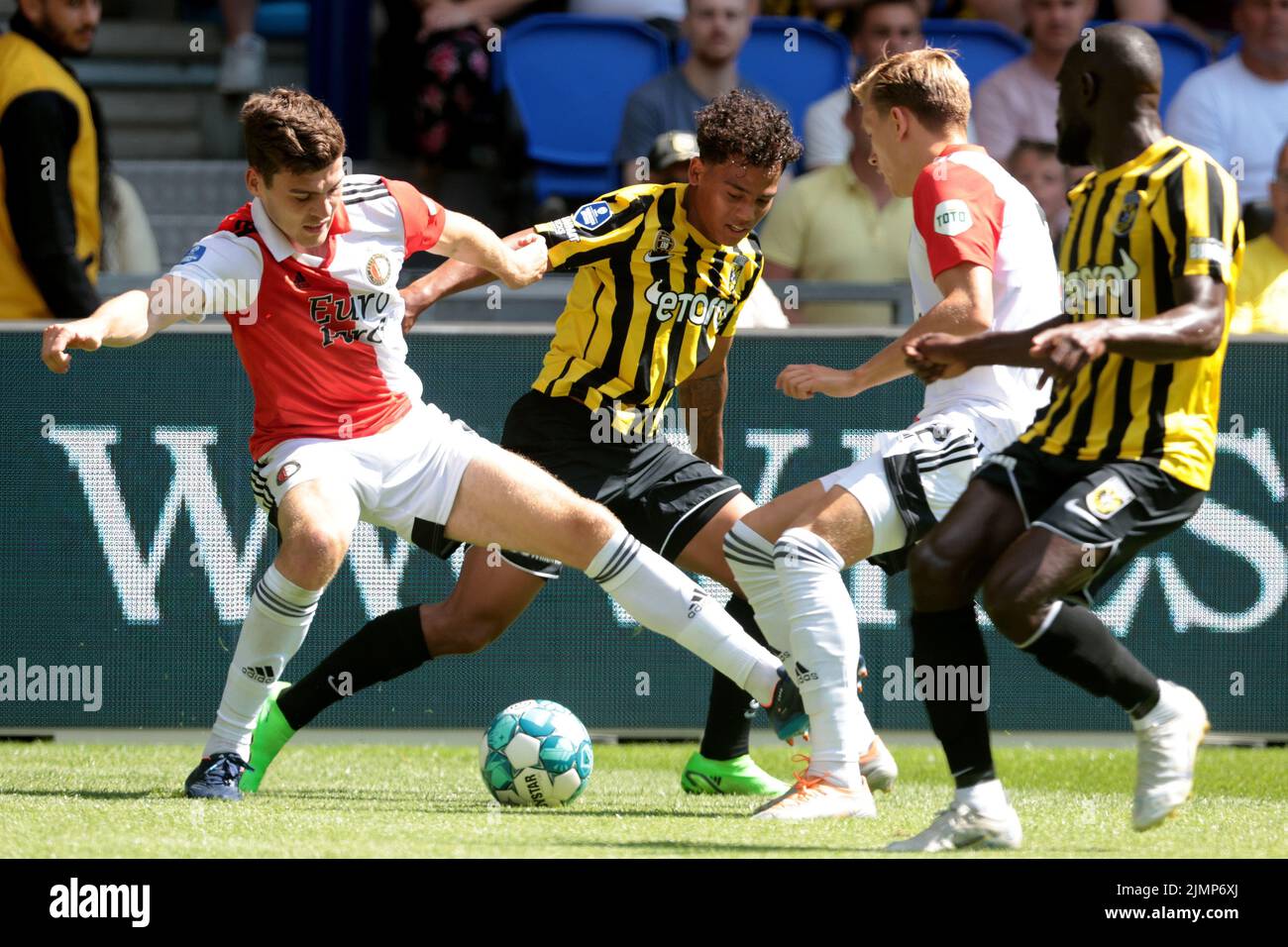 ARNHEM - Jacob Rasmussen of Feyenoord, Million Manhoef of Vitesse ...