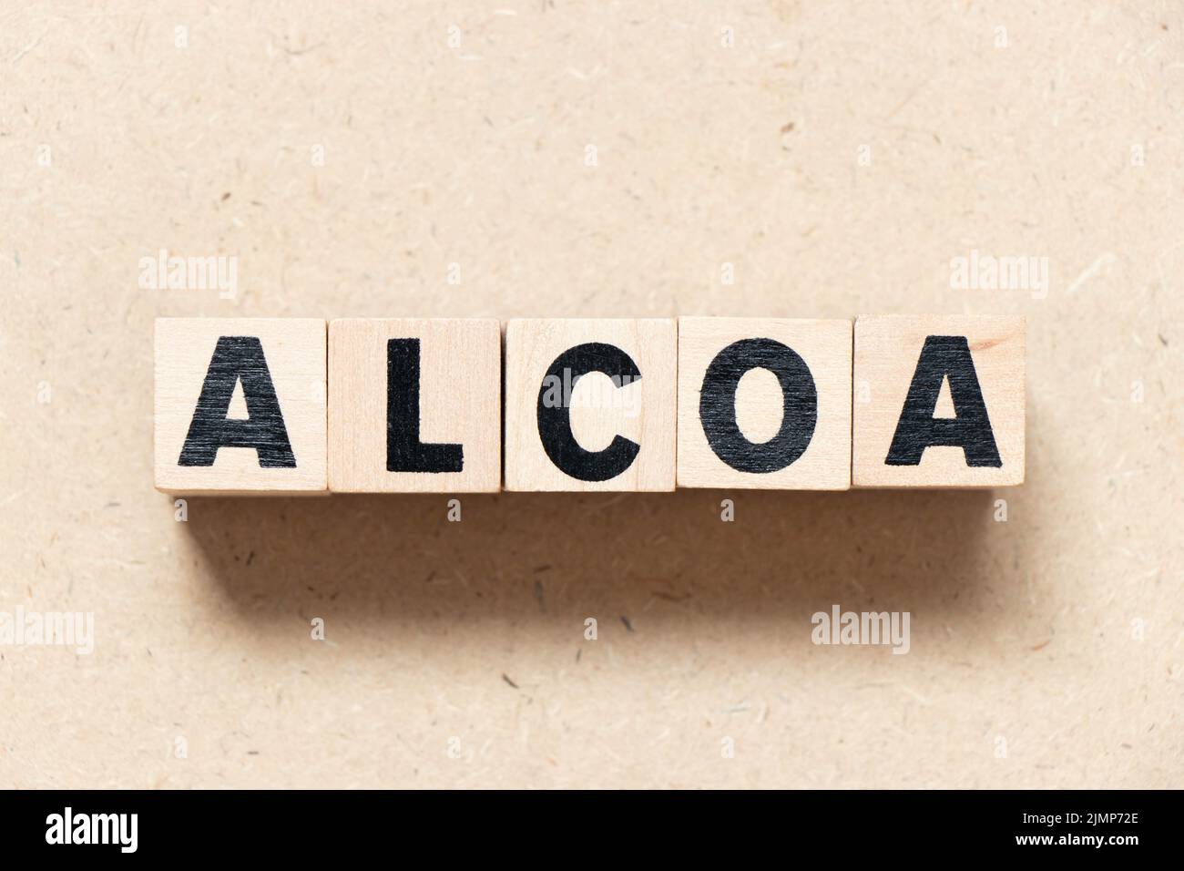 Alphabet letter block in word ALCOA (Abbreviation of Attributable ...