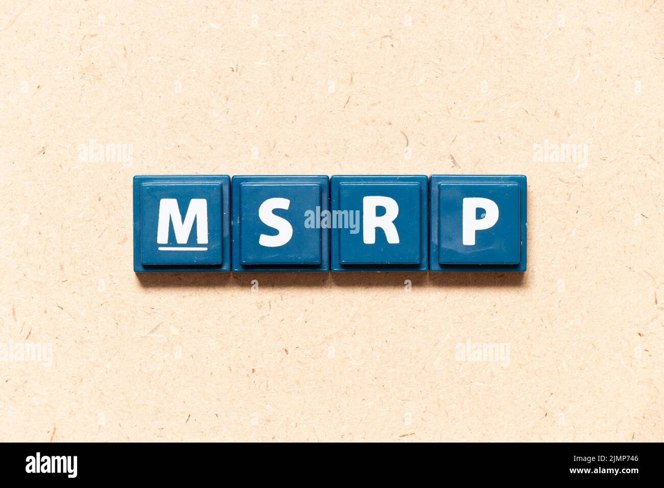 Tile letter in english word MSRP (Abbreviation of manufacturer's ...