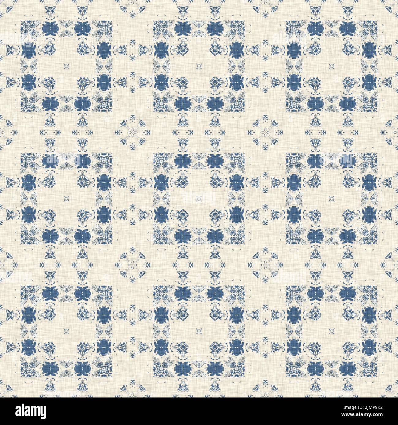 French blue quilt printed fabric pattern for shabby chic home decor ...