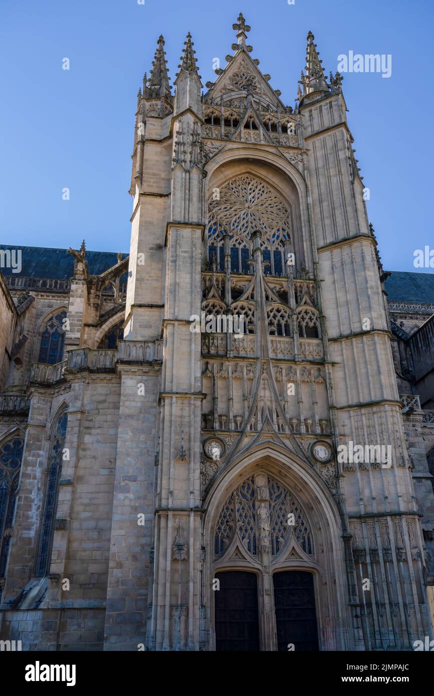 architecture of a large gothic style cathedral; Cathédrale Saint ...