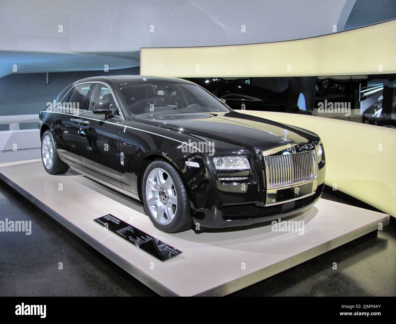 26.07.2013, Germany, Munich: Full-size luxury black car Rolls-Royce ...