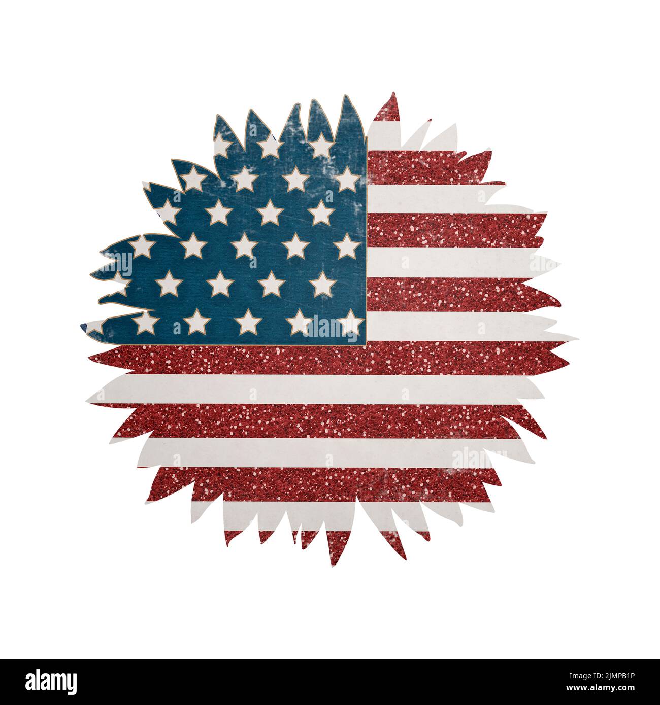 American Sunflower shape design. Stock illustration Stock Photo - Alamy