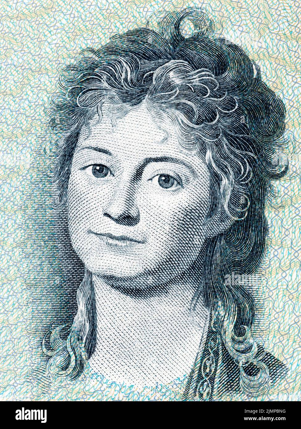 Engelke Charlotte Ryberg portrait from Danish money - Krone Stock Photo ...