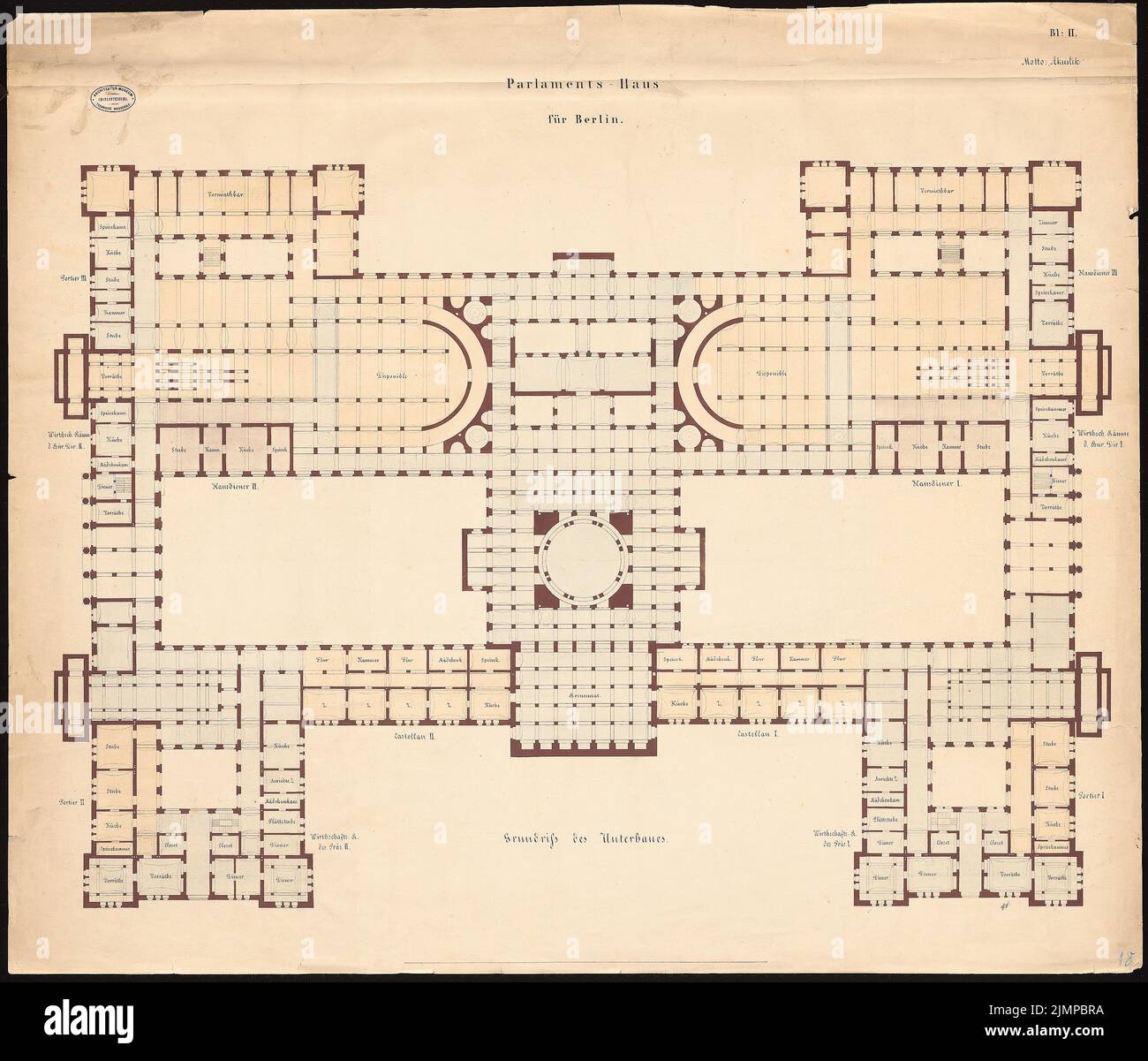 Schwatlo Carl (1831-1884), Prussian Parliament, Berlin. Schinkel ...