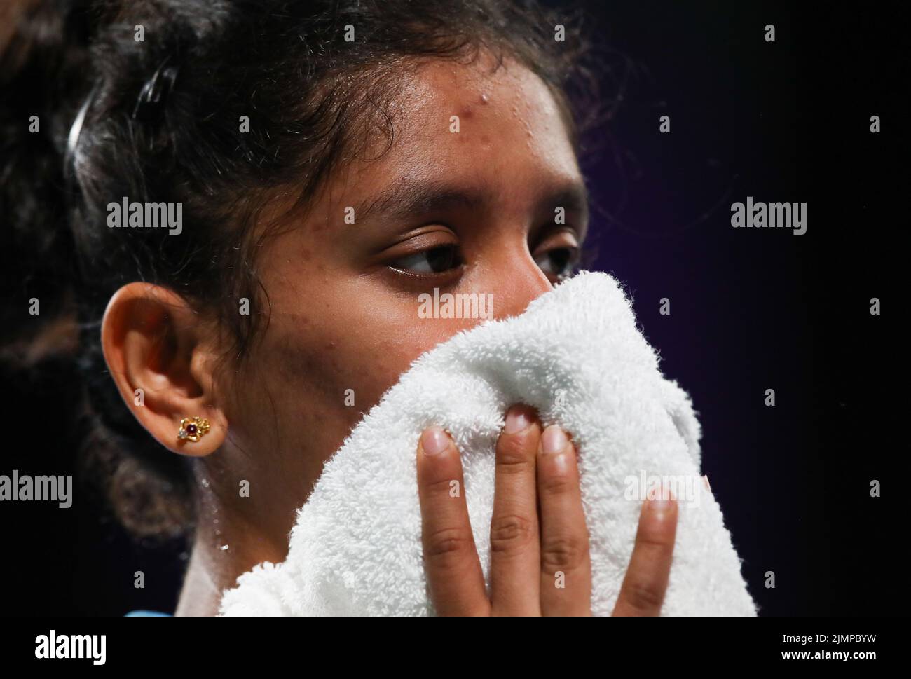 India’s Sreeja Akula competes during their Table Tennis Women's Singles ...