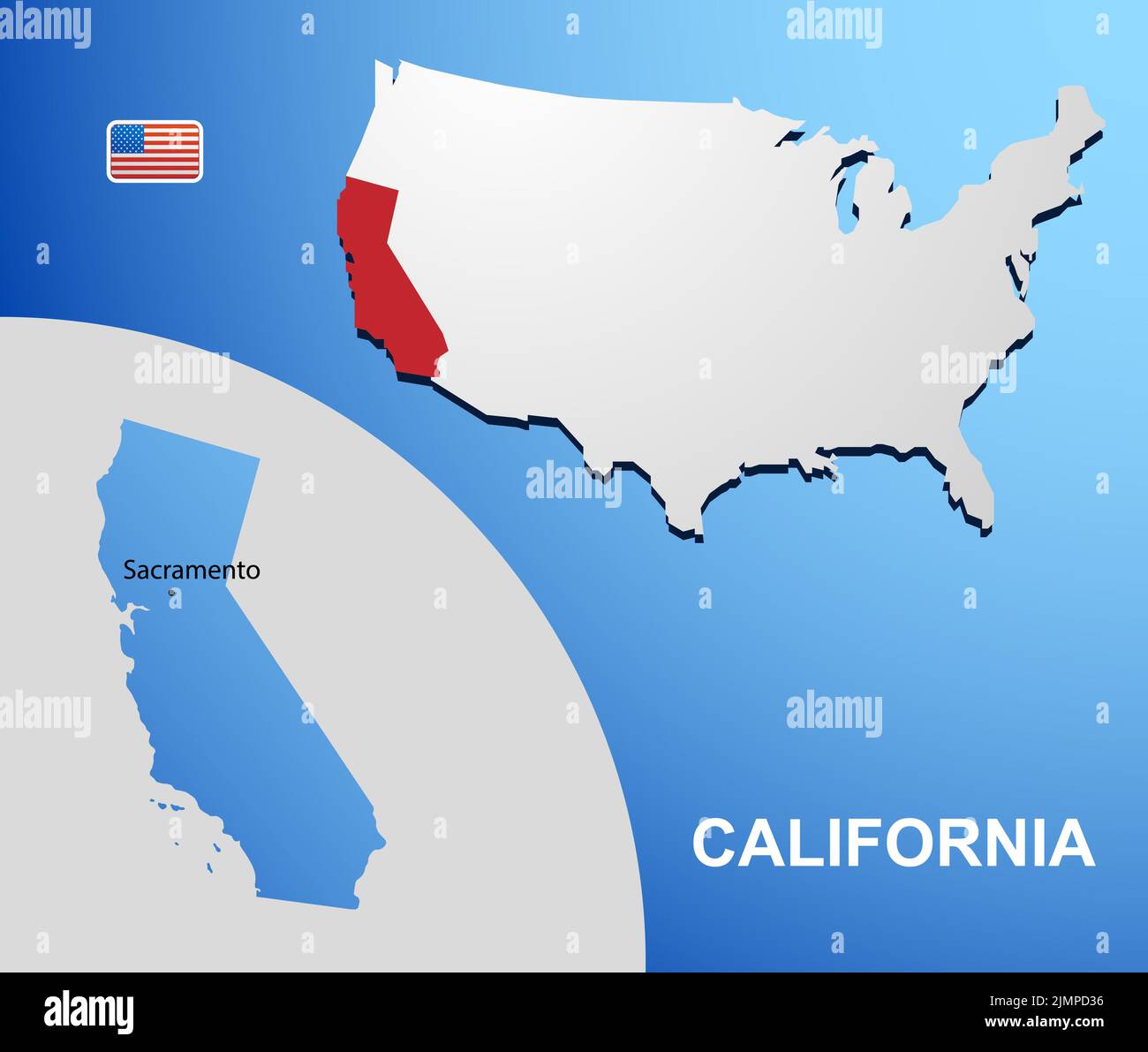 California landmark map hi-res stock photography and images - Alamy