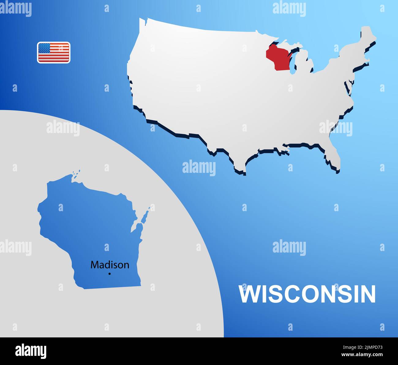 Wisconsin drawing hi-res stock photography and images - Alamy