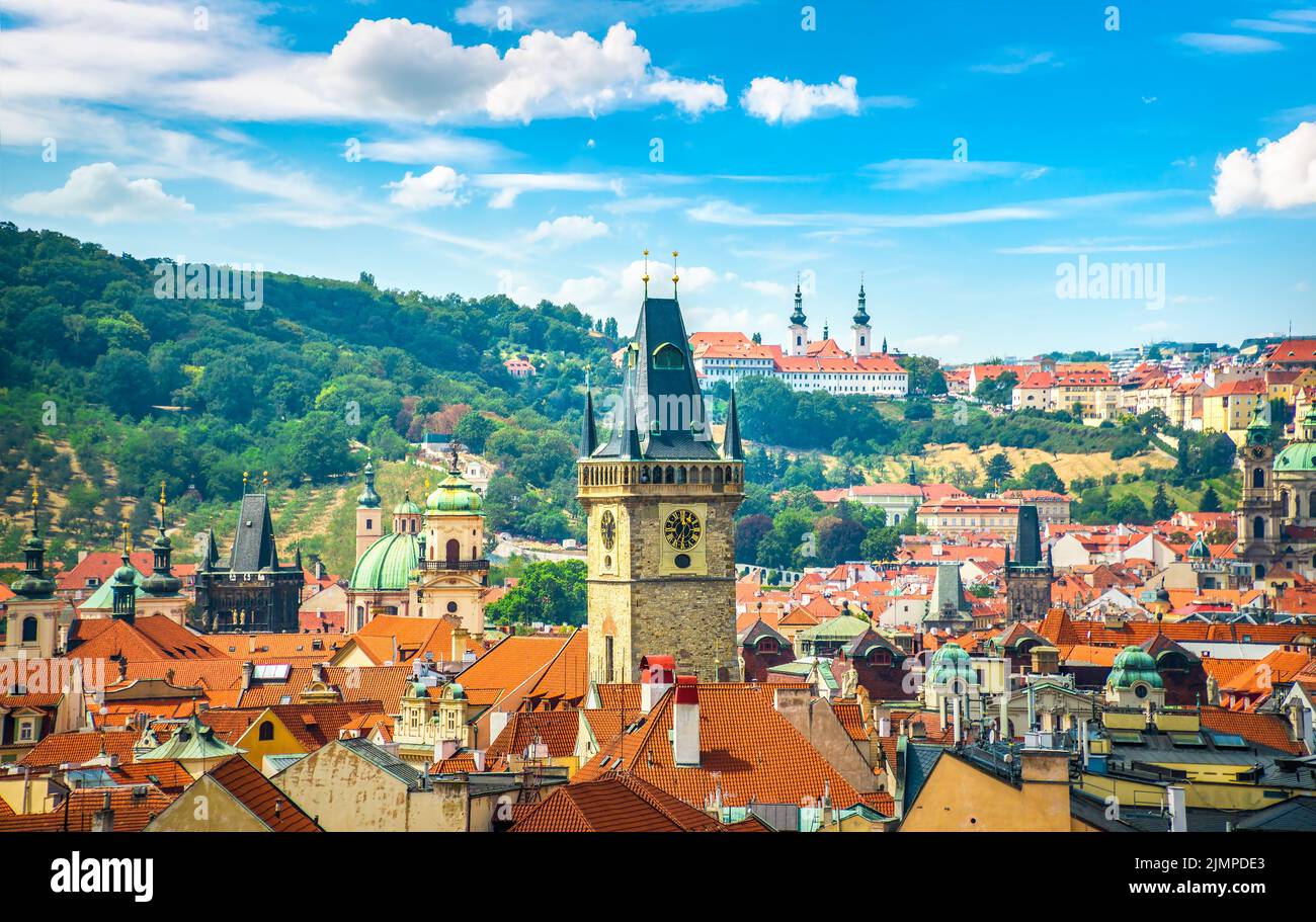 Prague red roofs hi-res stock photography and images - Alamy
