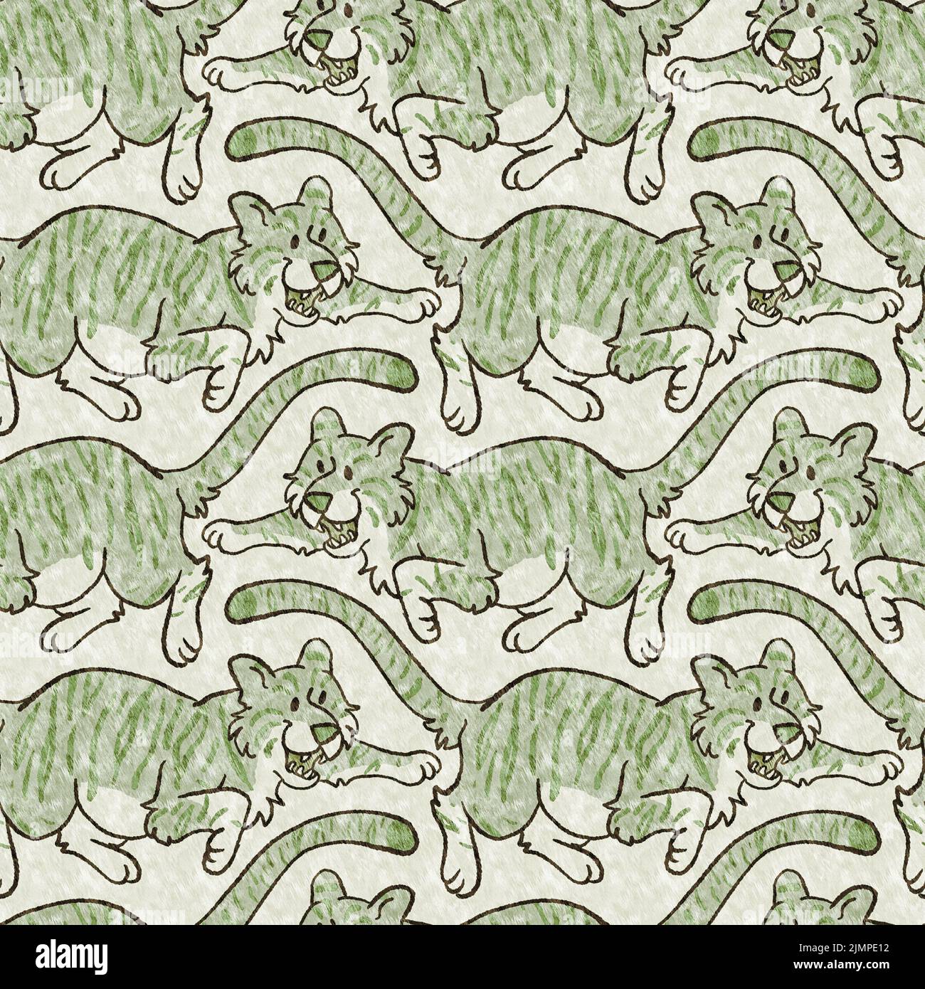 Cute safari wild tiger animal pattern for babies room decor. Seamless ...