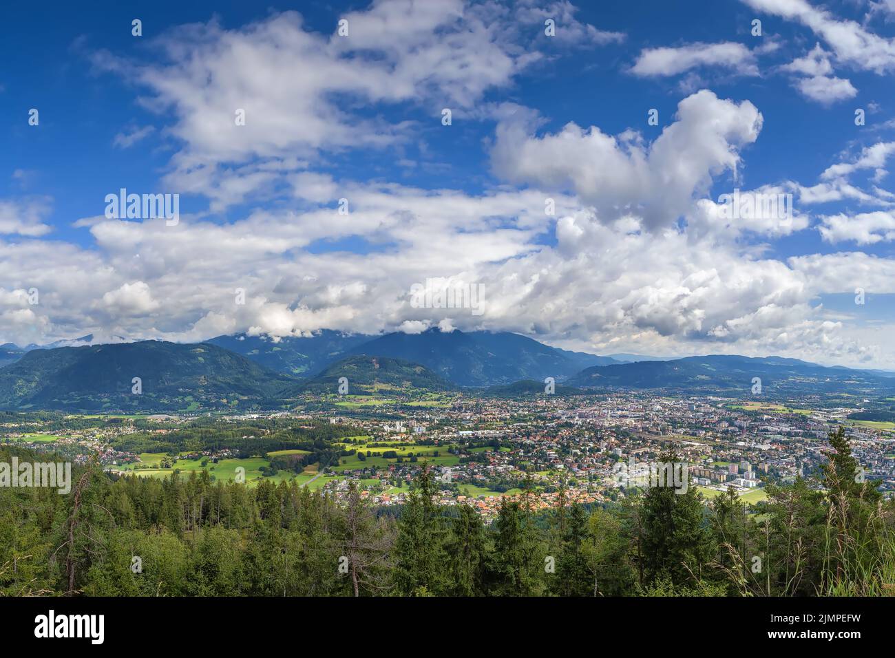 View of Villach from mountain, Austria Stock Photo - Alamy