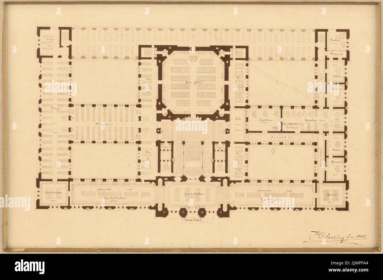 Seeling Heinrich (1852-1932), University Library in Leipzig (1885 ...