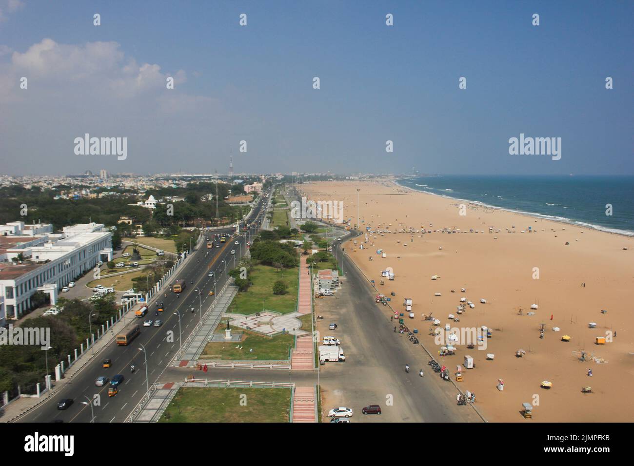 Aerial view chennai marina beach hi-res stock photography and images ...