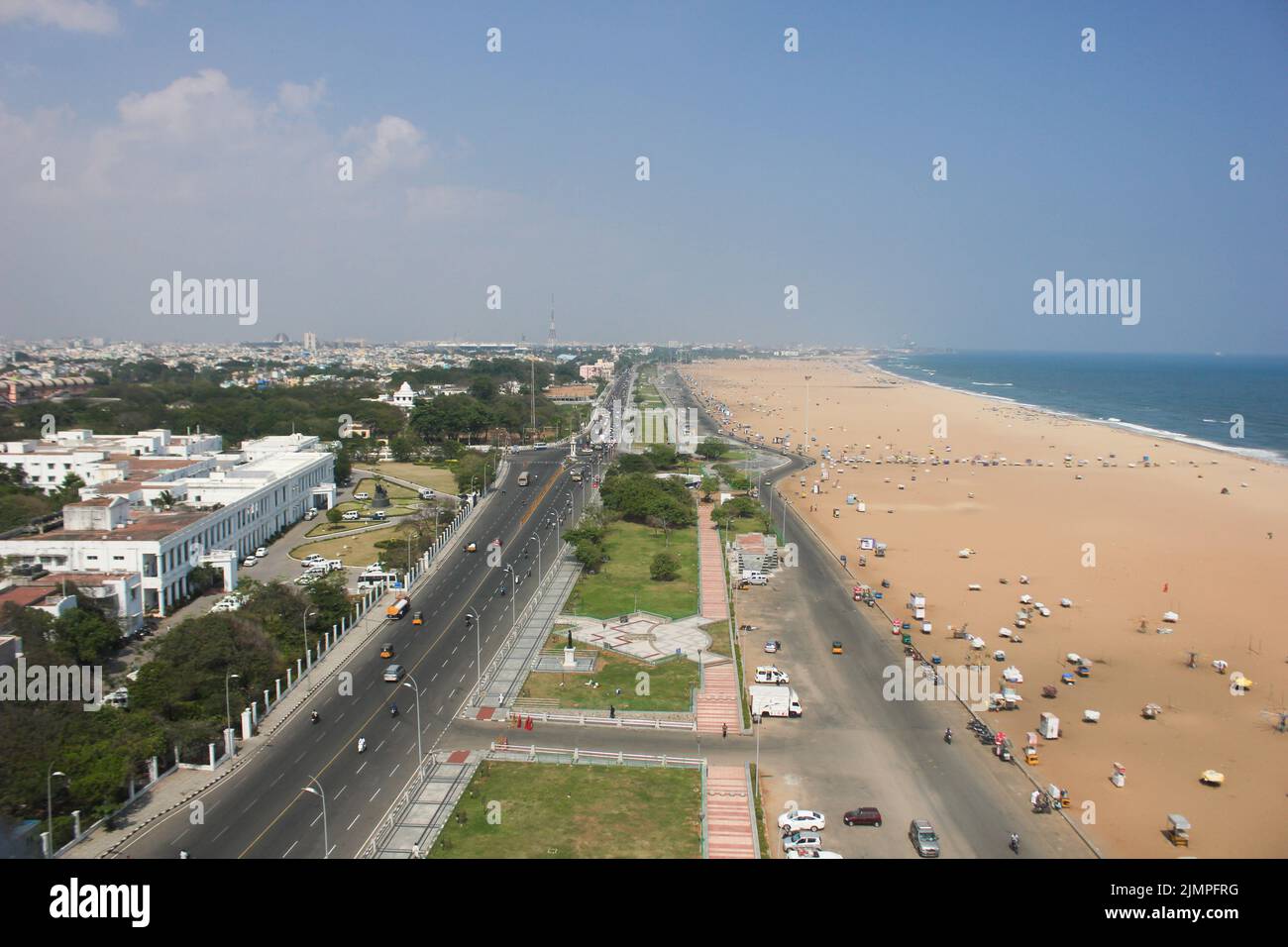Aerial view chennai marina beach hi-res stock photography and images ...