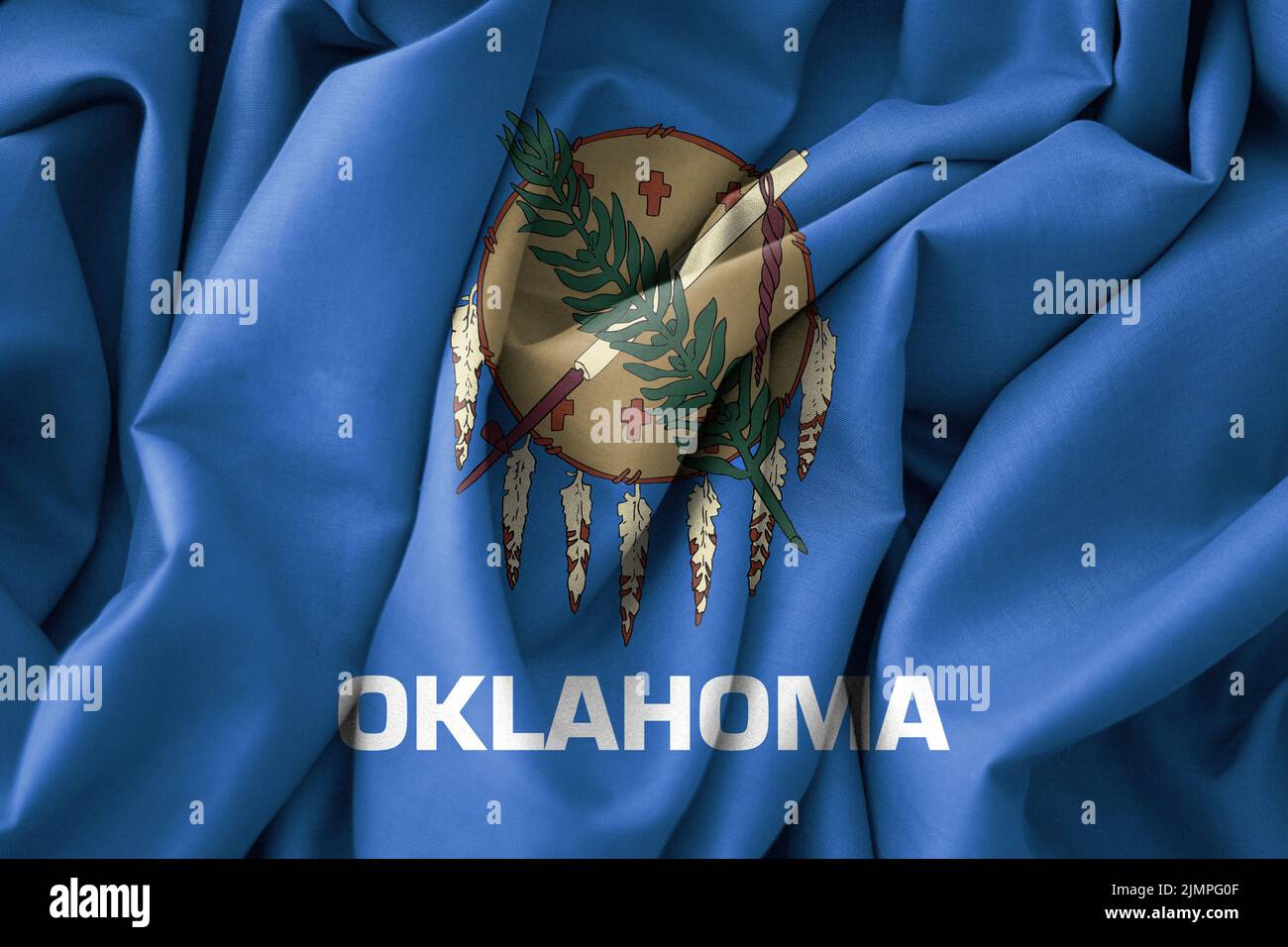 Oklahoma Flag, USA State Flag Oklahoma, fabric flag Oklahoma, 3D work ...