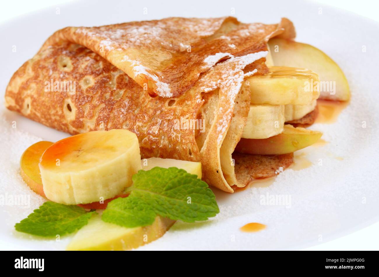 Crepes with maple syrup Stock Photo - Alamy