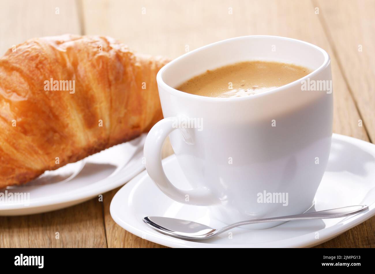 Coffee with croissants Stock Photo - Alamy