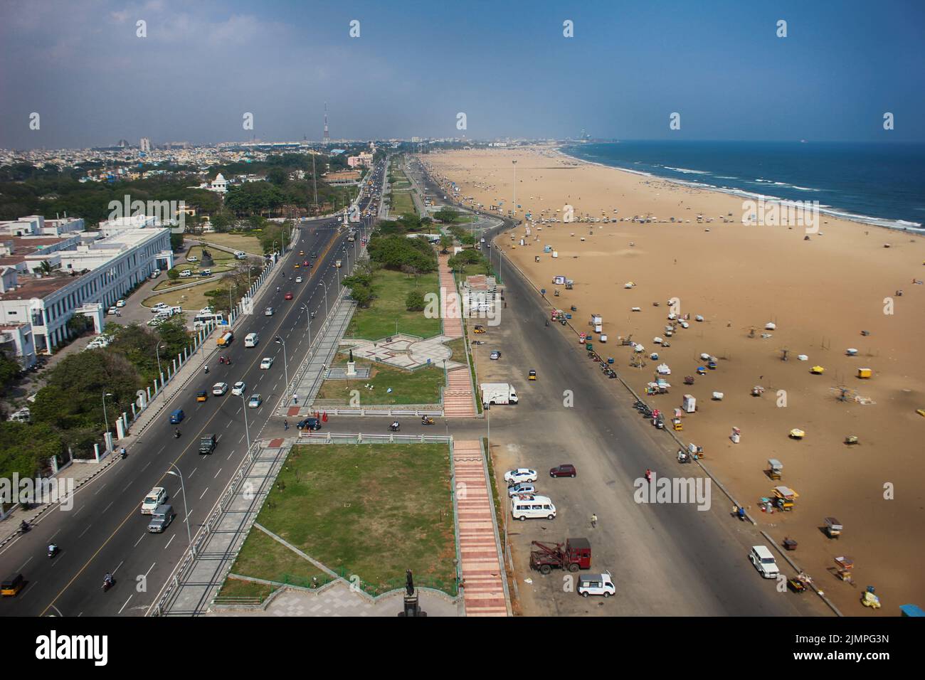 Marina Beach chennai city tamil nadu india bay of bengal madras view ...