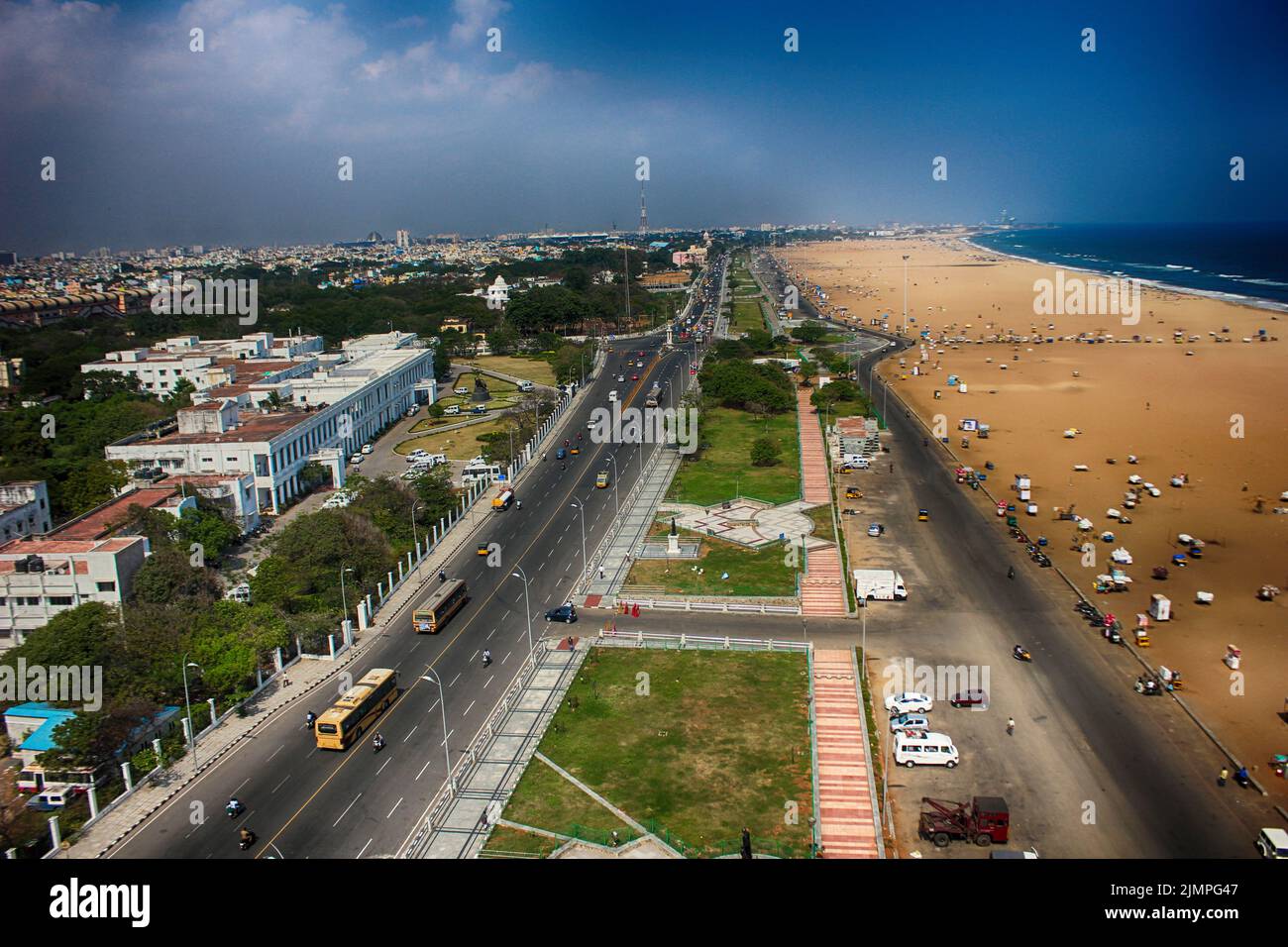 Aerial view chennai marina beach hi-res stock photography and images ...