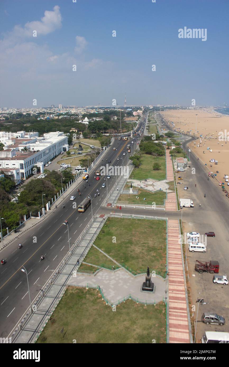 Marina Beach chennai city tamil nadu india bay of bengal madras view ...