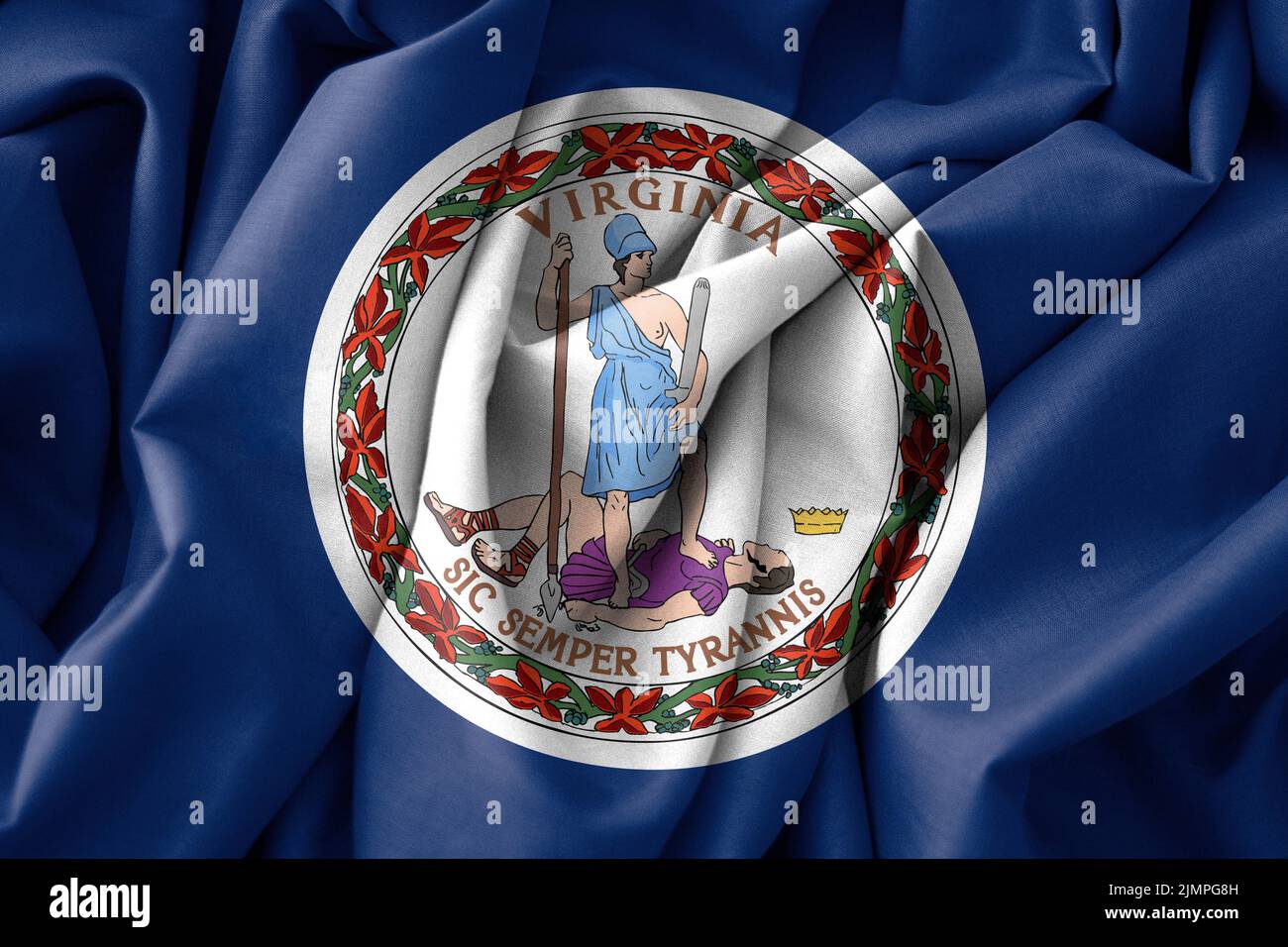 Virginia Flag, USA State Flag Virginia, fabric flag Virginia, 3D work ...