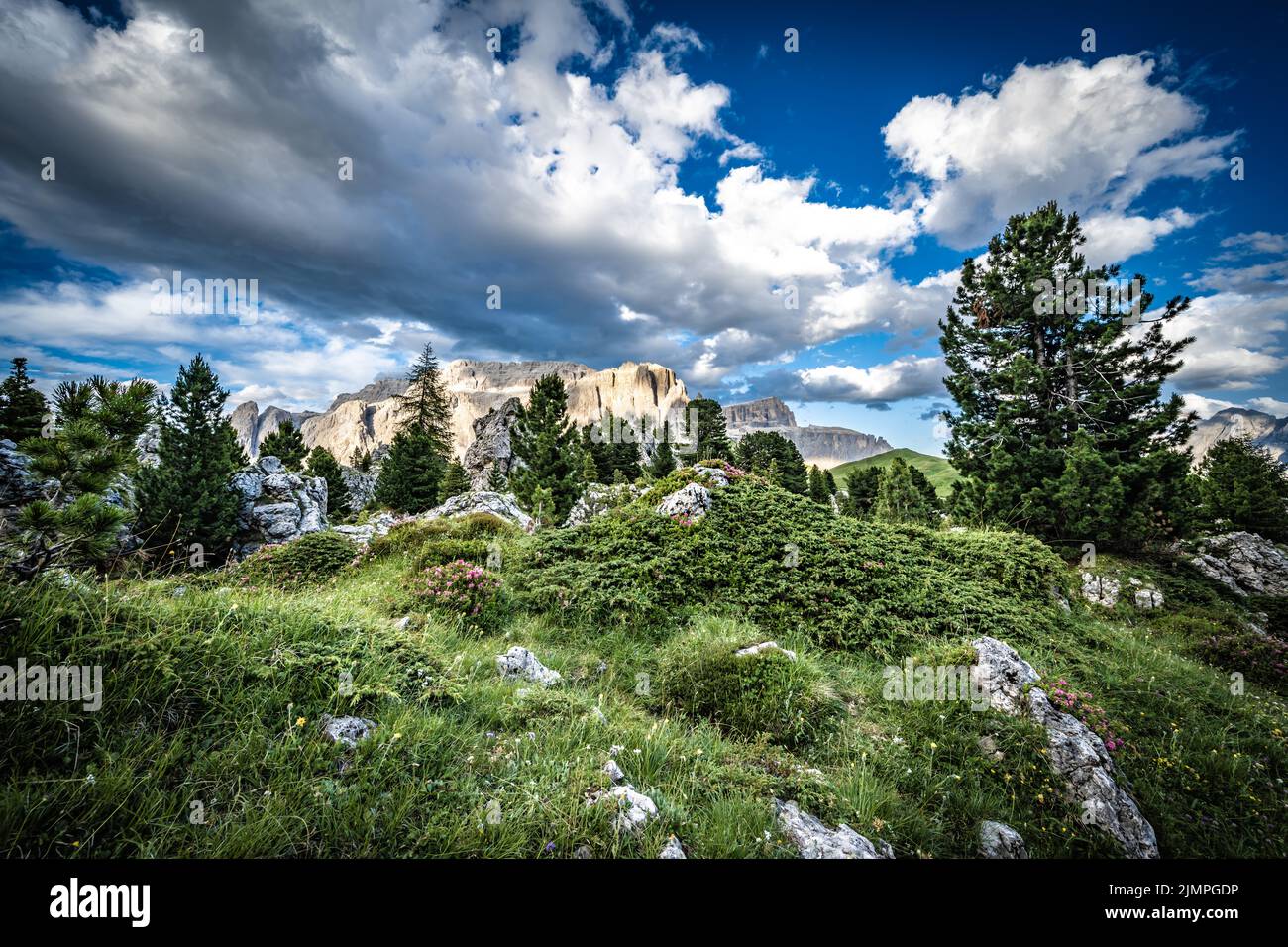 Early evening twilight at Sella Pass in the Dolomites Stock Photo - Alamy