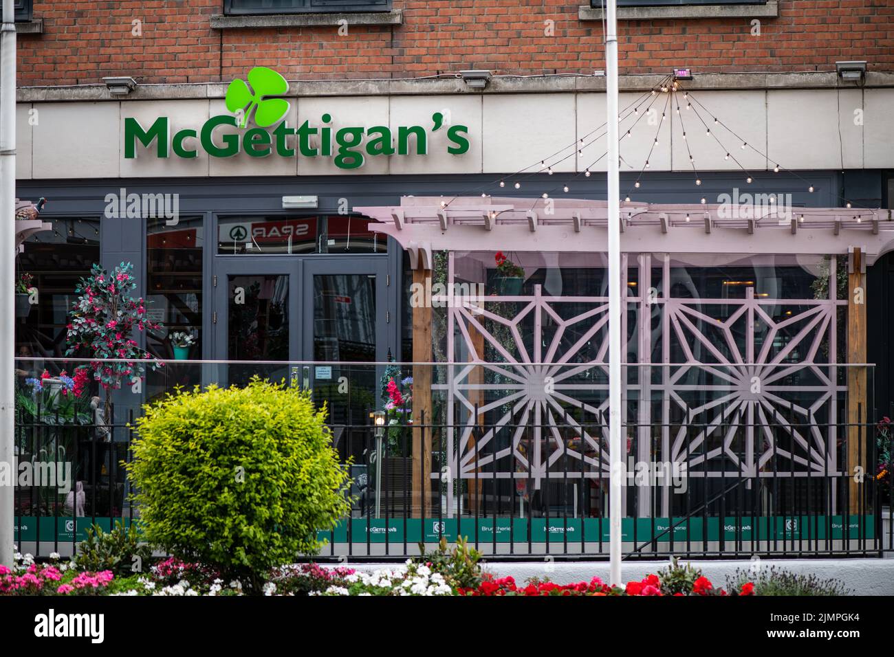 Limerick, Ireland 06-August,2022 view of city, pab facade, store ...