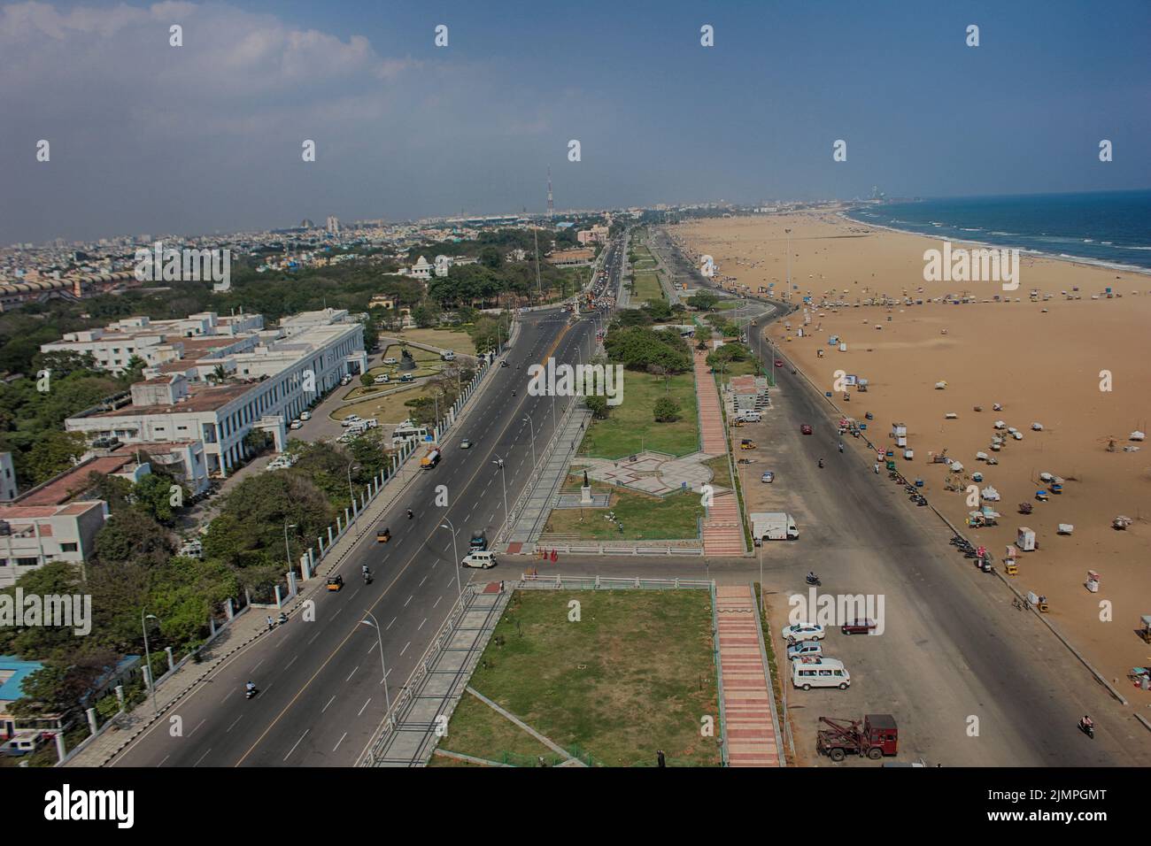 Marina Beach chennai city tamil nadu india bay of bengal madras view ...