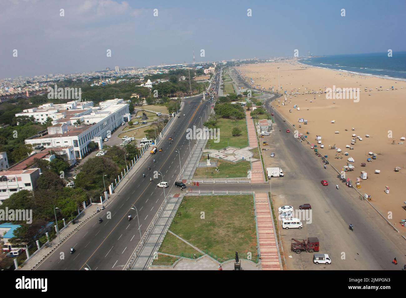 Marina Beach chennai city tamil nadu india bay of bengal madras view ...