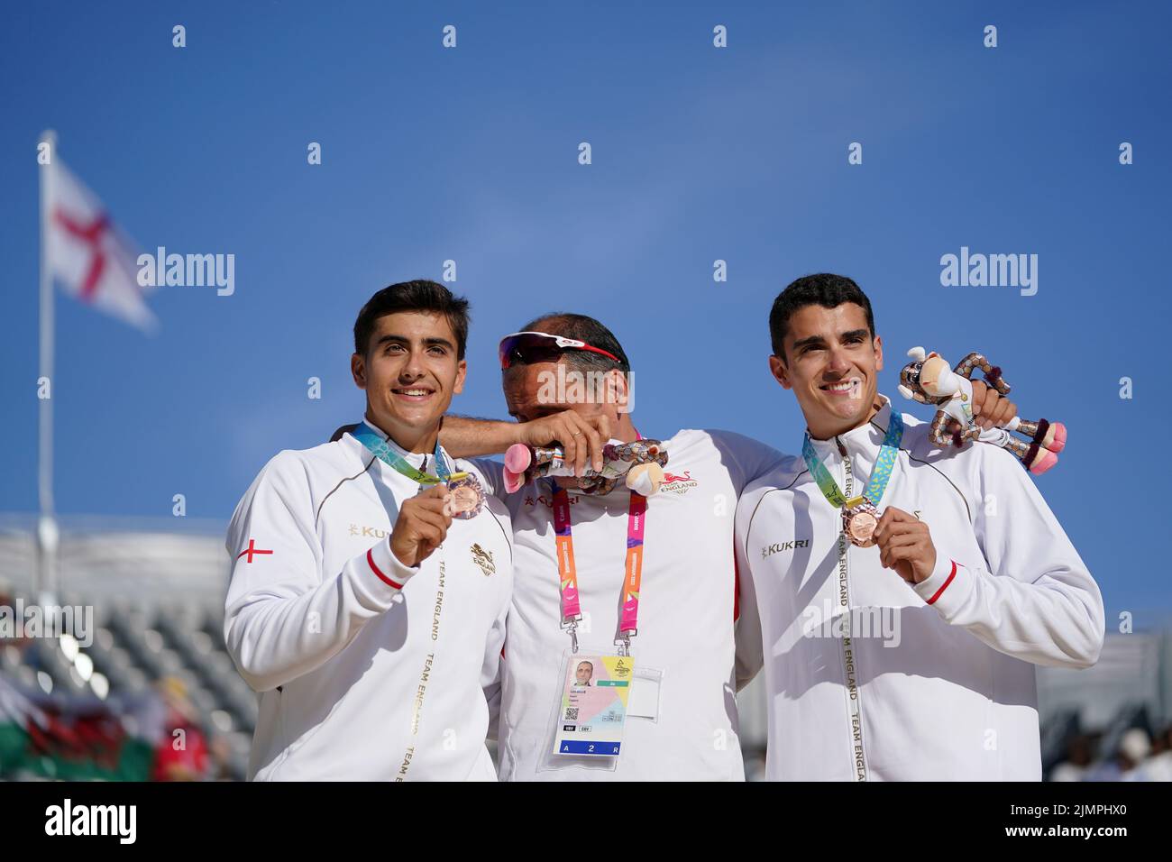 England's Joaquin Bello (right) and Javier Bello (left) pose with their ...