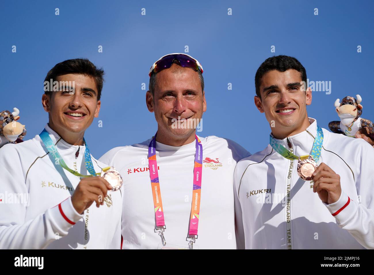 England's Joaquin Bello (right) and Javier Bello (left) pose with their ...