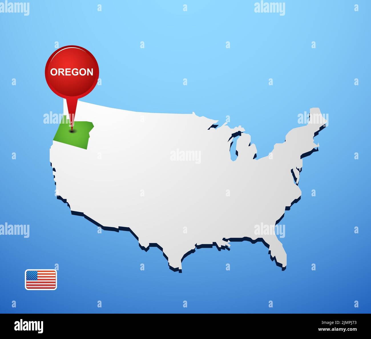 Oregon map usa hi-res stock photography and images - Alamy