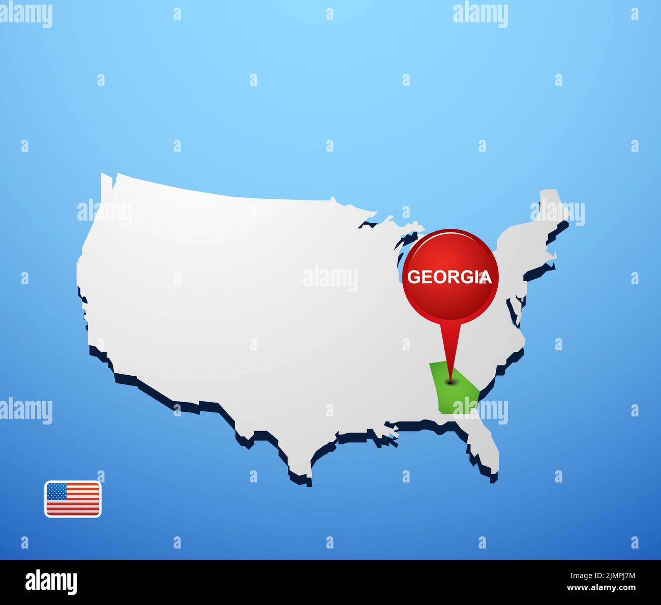 Georgia on USA map Stock Photo - Alamy