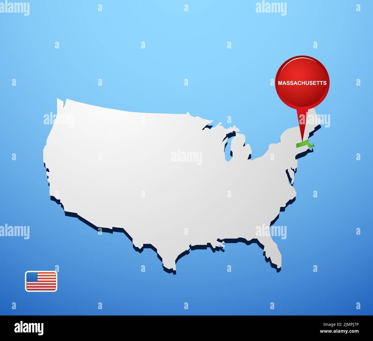 Massachusetts map usa hi-res stock photography and images - Alamy