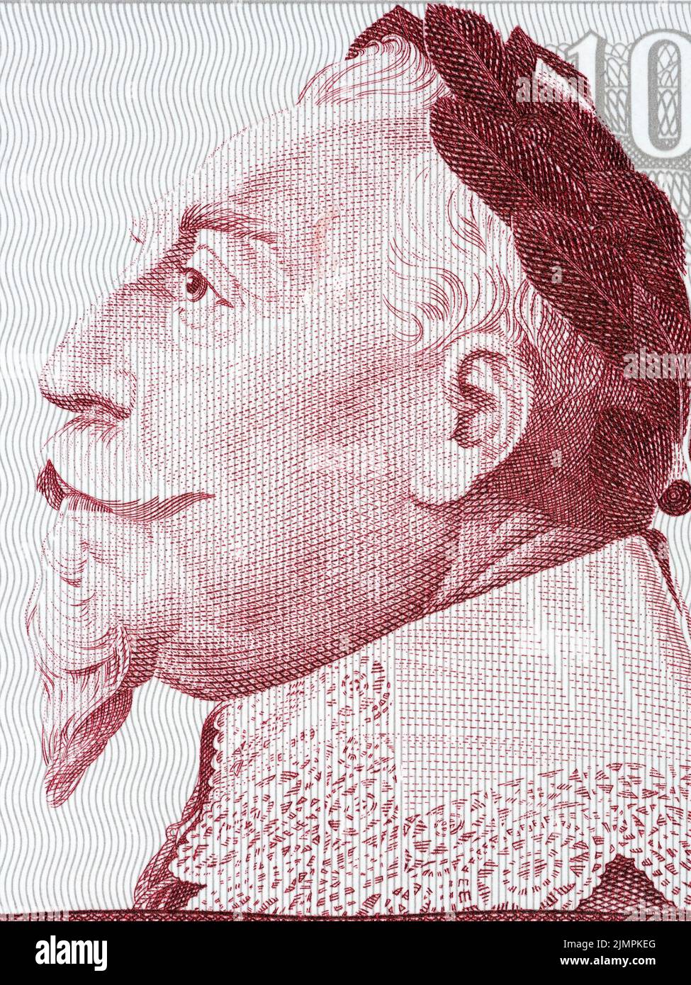 Gustav II Adolf portrait from Swedish money Stock Photo - Alamy