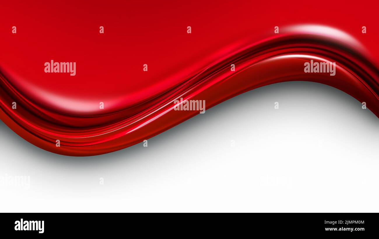 3D Red Paint Wave on White Stock Photo - Alamy