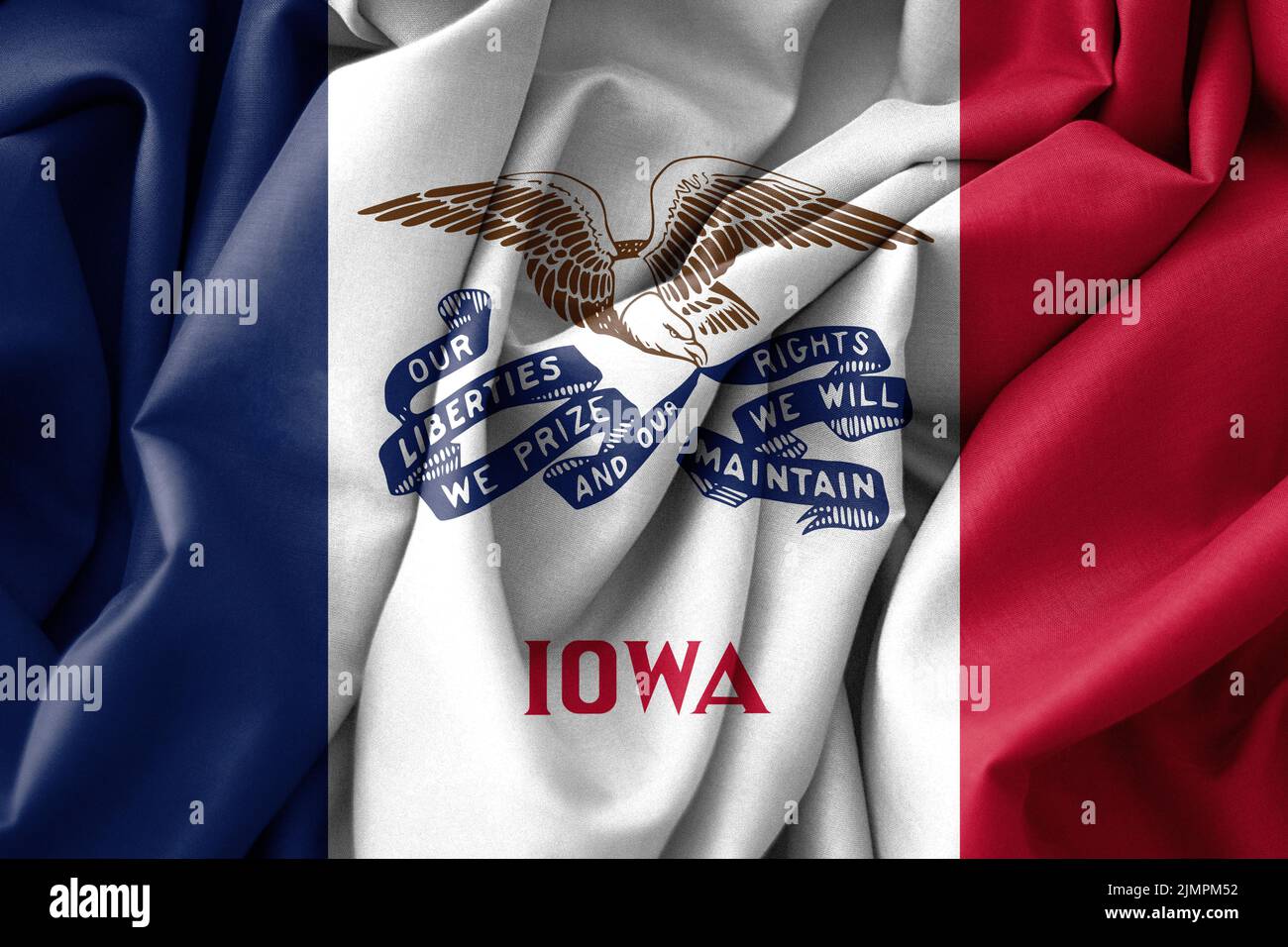 Iowa Flag, USA State Flag Iowa, fabric flag Iowa, 3D work and 3D image ...