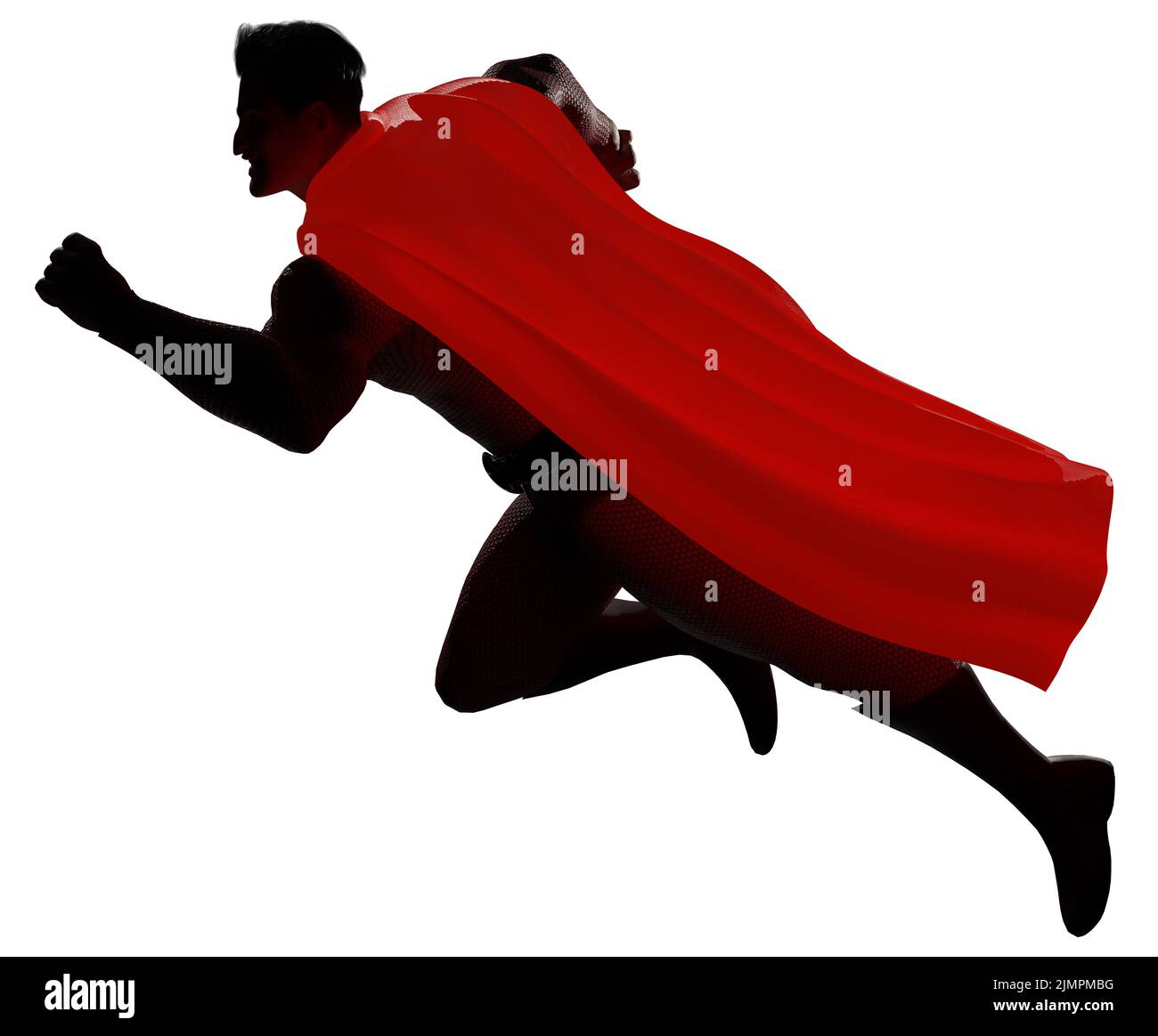 Superhero Running Isolated Silhouette 3D Render 3 Stock Photo - Alamy